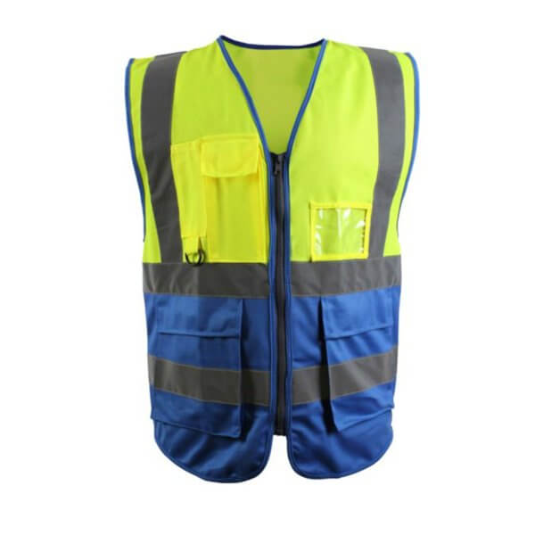 Safety Vest ( Two Color ) (Yellow in Blue) – شركة هارد وركر